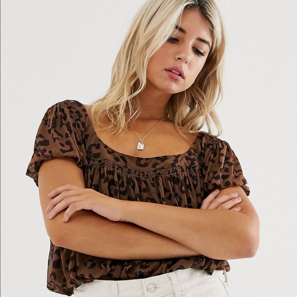 Free People | Tops | Free People Leopard Floral Top | Poshmark